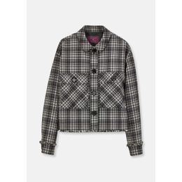 Madeleine Mode MADELEINE Damen Kurzblazer "Blazer Kurzer Karoblazer", schwarz, Modern, Gr. 44, Obermaterial: 62% Lyocell CLY. 33% Baumwolle CO. 5% Wolle WO., Blazer