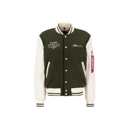 Herren Bomberjacke "Varsity Air Force Jacket", gr&uuml;n, Gr. L, Alpha Industries, Obermaterial: 100% Polyester, Jacken