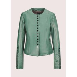 Madeleine Mode MADELEINE Damen Lederjacke "Lederjacke Kurze Lederjacke aus Lammnappa", gr&uuml;n, Modern, Gr. 34, Obermaterial: 100% Lammnappaleder LANA., Jacken