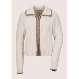Madeleine Mode MADELEINE Damen Strickjacke "Strickjacke Strickjacke mit Rei&szlig;verschluss", wei&szlig;, Modern, Gr. 44, Obermaterial: 90% Schurwolle WV. 10% Kaschmir WS.,
