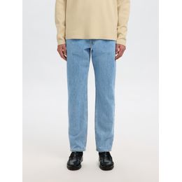 Selected Herren 5-Pocket-Jeans "SLH190-REG TAPERED BEN KORI JEANS NOOS", blau, Gr. 28, Abriebeffekte, Denim/Jeans, Obermaterial: 99% Baumwolle, 1%