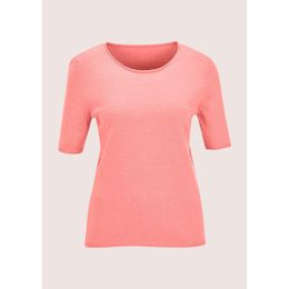 Madeleine Mode MADELEINE Damen 2-in-1-Strickjacke "Twinset Basic Strickjacke mit Halbarmpullover", orange, Modern, Gr. 48, Obermaterial: 46% Modal CMD. 40%