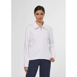 Madeleine Mode MADELEINE Damen Outdoorjacke "Jacke Loungejacke mit Spitzenkragen", wei&szlig;, Modern, Gr. 42, Obermaterial: 65% Viskose CV. 30% Polyamid PA. 5% Elasthan