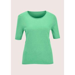 Madeleine Mode MADELEINE Damen 2-in-1-Strickjacke "Twinset Basic Strickjacke mit Halbarmpullover", gr&uuml;n, Modern, Gr. 40, Obermaterial: 46% Modal CMD. 40% Polyacryl