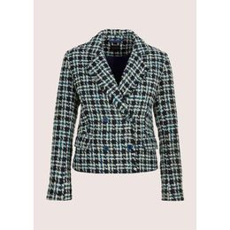 Madeleine Mode MADELEINE Damen Jackenblazer "Tweed-Blazer Modischer Zweireiher mit Fransen", blau, Gr. 44, Obermaterial: 57% Polyester PES. 38% Polyacryl PAN. 5%