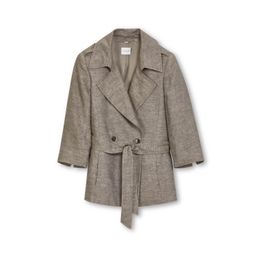 Madeleine Mode MADELEINE Damen Kurzjacke "Jacke Leinenjacke mit Bindeg&uuml;rtel und 3/4-&Auml;rmeln", braun, Modern, Gr. 40, Obermaterial: 100% Leinen LI., Jacken