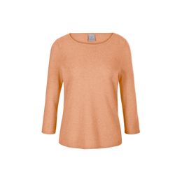 Madeleine Mode MADELEINE Damen Longpullover "Strickpullover Kaschmirpullover mit U-Boot-Ausschnitt", orange, Gr. 44, Obermaterial: 100% Kaschmir WS., Pullover