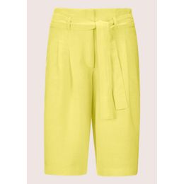 Madeleine Mode MADELEINE Damen Bermudas "Hose Luftige, weite Bermuda mit hohem Bund", gelb, Modern, Gr. 40, Obermaterial: 100% Leinen LI., Hosen