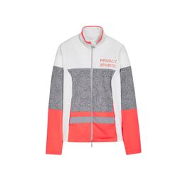 Madeleine Mode MADELEINE Damen Outdoorjacke "Jacke Trainingsjacke in Patchwork-Optik", grau, Modern, Gr. 38, Obermaterial: 89% Polyester PES. 11% Elasthan EL.,