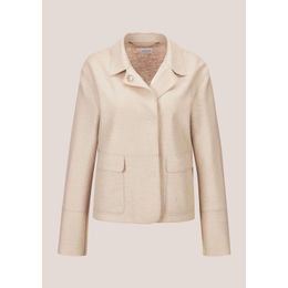 Madeleine Mode MADELEINE Damen Kurzblazer "Kurzblazer Wollblazer mit Klappkragen und Pattentaschen", grau, Gr. 44, Obermaterial: 100% Schurwolle WV., Blazer