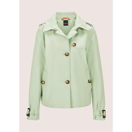 Madeleine Mode MADELEINE Damen Trenchcoat "Kurzjacke Verk&uuml;rzte Trenchjacke mit Taschen", gr&uuml;n, Modern, Gr. 38, Obermaterial: 85% Polyester PES. 15% Baumwolle CO.,