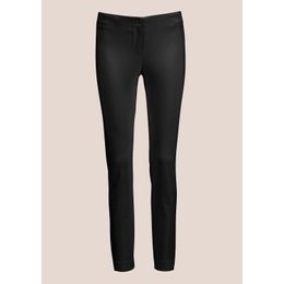 Madeleine Mode MADELEINE Damen Stoffhose "Hose Schlanke Stretch-Hose mit Vichy-Karo", schwarz, Modern, Gr. 38, Obermaterial: 74% Viskose CV. 23% Polyamid PA. 3%