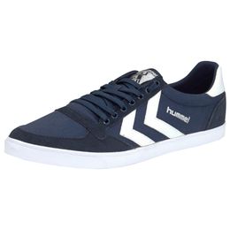 Hummel Sneaker "Slimmer Stadil Canvas Low", Gr. 48, blau, Textil, Veloursleder, Schuhe