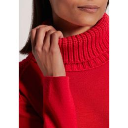 Madeleine Mode MADELEINE Damen Strickkleid "Strickkleid Legeres Strickkleid mit weitem Rollkragen", rot, Modern, Gr. 44, Obermaterial: 50% Polyacryl PAN. 50% Wolle