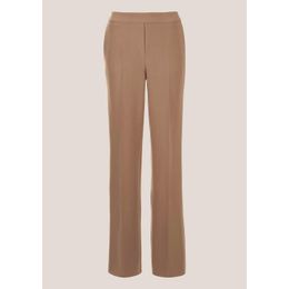 Madeleine Mode MADELEINE Damen B&uuml;gelfaltenhose "Hose Weite Schlupfhose mit B&uuml;gelfalten", beige, Gr. 38, Obermaterial: 78% Polyester PES. 18% Viskose CV. 4% Elasthan