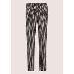 Madeleine Mode MADELEINE Damen Stoffhose "Hose Edle 7/8-Druckhose mit Bindeband", schwarz, Modern, Gr. 34, Obermaterial: 100% Polyester PES., Hosen