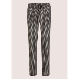 Madeleine Mode MADELEINE Damen Stoffhose "Hose Edle 7/8-Druckhose mit Bindeband", schwarz, Modern, Gr. 18, Obermaterial: 100% Polyester PES., Hosen