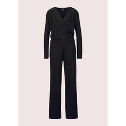Madeleine Mode MADELEINE Damen Overall "Overall Eleganter Damen-Jumpsuit mit Schimmer", schwarz, Modern, Gr. 46, Obermaterial: 82% Viskose CV. 18% metallisierte