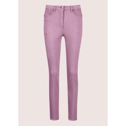 Madeleine Mode MADELEINE Damen Regular-fit-Jeans "Jeans Mid Waist Skinny-Hose mit Fransen", lila, Gr. 21, Obermaterial: 92% Baumwolle CO. 6% Polyester PES. 2%