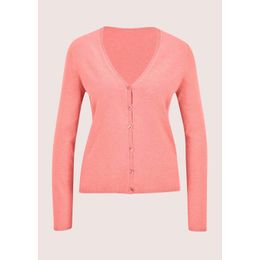 Madeleine Mode MADELEINE Damen Strickjacke "Strickjacke Langarm Jacke im Feinstrick mit V-Ausschnitt", orange, Modern, Gr. 44, Obermaterial: 46% Modal CMD. 40%