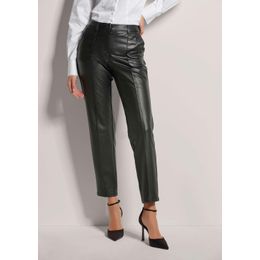 Madeleine Mode MADELEINE Damen Stretch-Hose "Kunstlederhose Kunstlederhose mit Biesen", schwarz, Modern, Gr. 21, Obermaterial: 95% Polyester PES. 5% Elasthan EL.,
