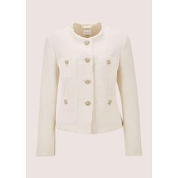 Madeleine Mode MADELEINE Damen Kurzblazer "Blazer Eleganter Kurzblazer mit Taschen", grau, Modern, Gr. 46, Obermaterial: 53% Polyester PES. 47% Baumwolle CO., Blazer