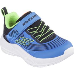 Skechers Baby Sneaker "MICROSPEC ADVANCE", Gr. 25, blau, Lederimitat, Textil, Schuhe, Babyschuh mit zus&auml;tzlichem Gummizug, Gr&ouml;&szlig;enschablone zum