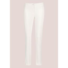 Madeleine Mode MADELEINE Damen Stoffhose "Hose Schlanke Stretch-Hose mit Vichy-Karo", wei&szlig;, Modern, Gr. 19, Obermaterial: 74% Viskose CV. 23% Polyamid PA. 3%