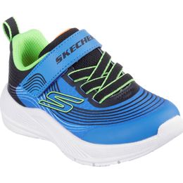Skechers Baby Sneaker "MICROSPEC ADVANCE", Gr. 22, blau, Lederimitat, Textil, Schuhe, Babyschuh mit zus&auml;tzlichem Gummizug, Gr&ouml;&szlig;enschablone zum