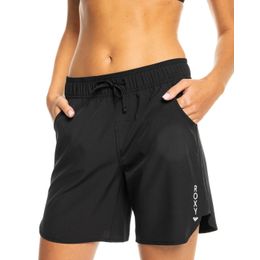 Roxy Damen Boardshorts "Roxy Wave 7"", grau, Gr. M, Obermaterial: 55% Microfaser, 37% Microfaser, 8% Elasthan;, Hosen