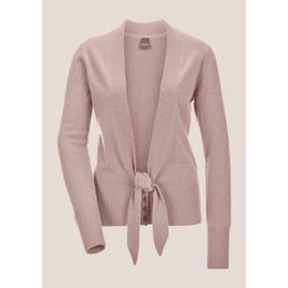 Madeleine Mode MADELEINE Damen Strickjacke "Strickjacke Kaschmirstrickjacke mit V-Ausschnitt", beige, Modern, Gr. 36, Obermaterial: 100% Kaschmir WS., Strickjacken