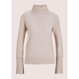 Madeleine Mode MADELEINE Damen Longpullover "Pullover Stehkragen-Pullover", grau, Gr. 36, Obermaterial: 90% Wolle WO. 10% Kaschmir WS., Pullover