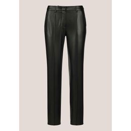 Madeleine Mode MADELEINE Damen Stretch-Hose "Kunstlederhose Kunstlederhose mit Biesen", schwarz, Gr. 17, Obermaterial: 71% Polyester PES. 25% Polyurethan PU. 4%