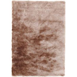 CarpetFine Hochflor-Teppich &raquo;Breeze&laquo; rechteckig 45 mm H&ouml;he besonders weich mit leichtem Glanz Garn, Wohnzimmer beige Polyester