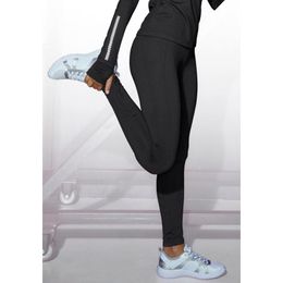 active by Lascana Lascana Active Damen LASCANA ACTIVE Thermoleggings mit reflektierenden Details schwarz XS (32/34), N-Gr