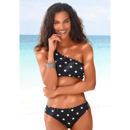 Lascana Damen Lascana Bustier-Bikini-Top &raquo;Jada&laquo; in One-Shoulder-Form schwarz-wei&szlig; 32, Cup A/B
