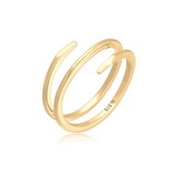 Elli Damen Fingerring &raquo;Wickelring Twist Fein 925 Silber&laquo; gold