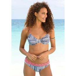 s.Oliver Damen s.Oliver B&uuml;gel-Bikini-Top &raquo;Cocina&laquo; mit Mustermix blau 38, Cup E