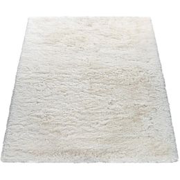 Paco Home Hochflor-Teppich &raquo;Akumal 930&laquo; rechteckig 60 mm H&ouml;he Shaggy, besonders weich durch Softgarn, Uni-Farben beige Polyester