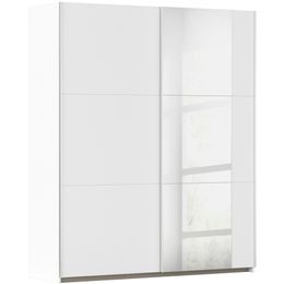 Schwebet&uuml;renschrank Rauch "Kleiderschrank Dreht&uuml;renschrank Schrank Garderobe KRONACH TOPSELLER", wei&szlig; (alpinwei&szlig;, griffleisten alu, 1 spiegel), B:175cm H:210cm T:59cm, Holzwerkstoff, Schr&auml;nke, Schwebet&uuml;renschrank, optional ohne, mit 1 oder 2 Spiegel, viel Stauraum MADE IN GERMANY