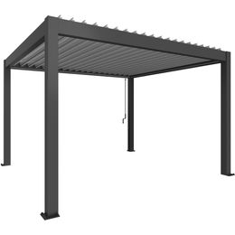 Pergola BioHort "4 x 3,5", grau (dunkelgrau, metallic), B:404,5cm T:367,5cm, Pergolen, 404,5x367,5x264 cm, ausgezeichnet mit dem Red Dot Design Award