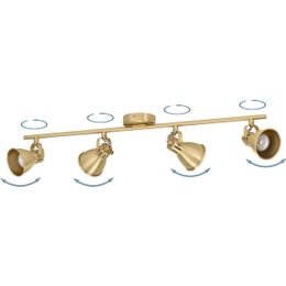 Eglo Deckenspot "SERAS", gold (messingfarben), 4, 1 Stk., Leuchten, Deckenspot aus Stahl - inkl. GU10 - 3W, Deckenspot