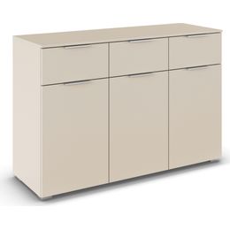 Kombikommode Rauch "Sideboard Schubladenkommode CORTONA mit Dekor-Front", beige (champagner), B:120cm H:81cm T:42cm, Holzwerkstoff, Sideboards, Kombikommode, mit 3 Schubladen und 3 verstellbaren Einlegeboden MADE IN GERMANY