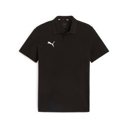 Poloshirt Puma "TEAMGOAL CASUALS POLO", Herren, Gr. L, schwarz-wei&szlig; (Puma schwarz, Puma wei&szlig;), Piqu&eacute;, Obermaterial: 100% Baumwolle, unifarben, regular fit normal, V-Ausschnitt, Shirts, Regular fit Passform, V-Ausschnitt, Kurzarm-Design