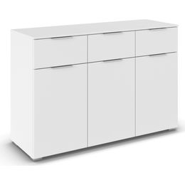Kombikommode Rauch "Sideboard Schubladenkommode CORTONA mit Dekor-Front", alpinwei&szlig;, B:120cm H:81cm T:42cm, Holzwerkstoff, Sideboards, Kombikommode, mit 3 Schubladen und 3 verstellbaren Einlegeboden MADE IN GERMANY