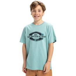 Shirttop Quiksilver "Ev Locked Up", Jungen, Gr. 8, blau (aquifer), [Hauptstoff] 100% Baumwolle, Tops Shirttop