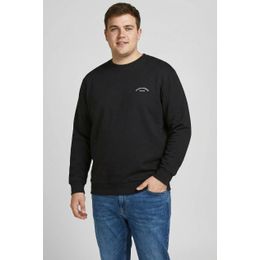 Jack & Jones PlusSize Sweatshirt "JJCOLLEGE LOGO SWEAT CREW PLS", Herren, Gr. 5XL, schwarz, Sweatware, Obermaterial: 80% Baumwolle, 20% Polyester, JACK & JONES PLUSSIZE, unifarben, relaxed fit normal, Rundhals, Rippb&uuml;ndchen, Sweatshirts Sweatshirt