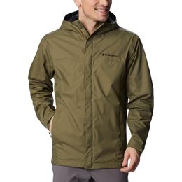 Regenjacke Columbia "WATERTIGHT II JACKET", Herren, Gr. L, gr&uuml;n (stone gr&uuml;n), Web, Obermaterial: 100% Nylon, hoch geschlossener Ausschnitt, eingesetzt eingefasste Kante mit Klettverschluss, Jacken Regenjacke