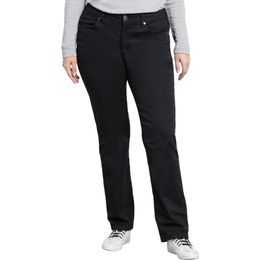sheego Damen Hose in gerader Form, aus Twill schwarz Gr&ouml;&szlig;e 56