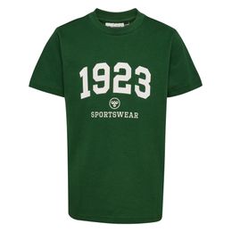 Hummel T-shirt Jungen Gr&ouml;&szlig;e 110/116 creme / dunkelgr&uuml;n